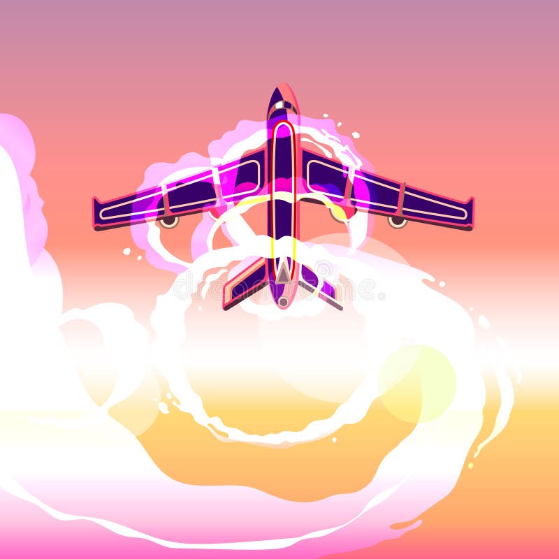 Plane Take Off. Vector Illustration Stock Vector - Illustration of ...