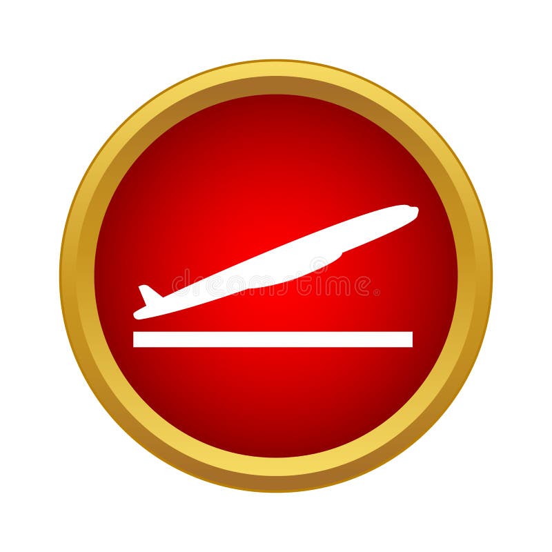 Plane Takes Off Icon, Simple Style Stock Vector - Illustration of ...