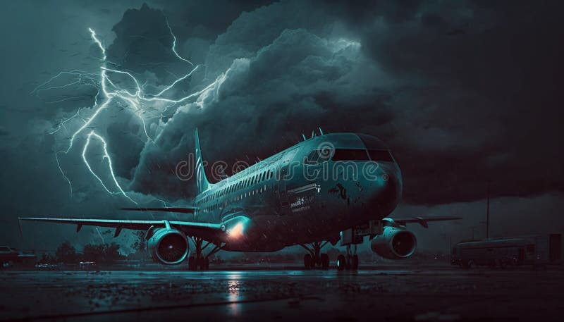 Plane Takes Off during Thunderstorm, Lightning Strikes Near Passenger ...