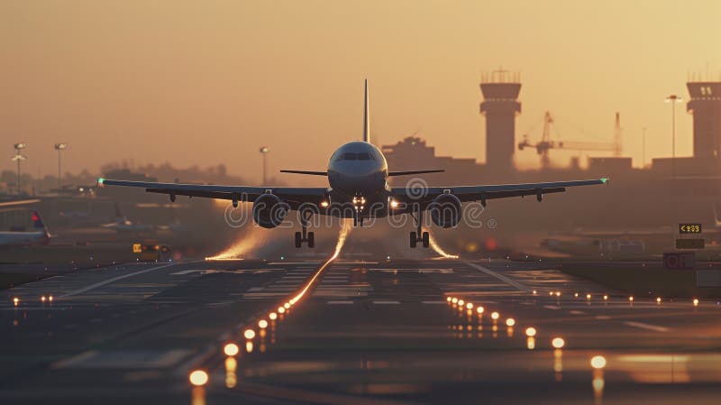 A Plane Taking Off from an Airport Stock Photo - Image of concept ...