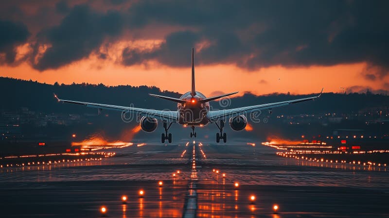 A Plane Taking Off from an Airport Stock Image - Image of ...