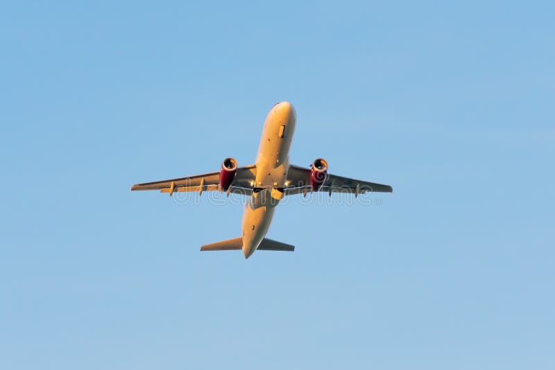 Plane Taking Off on a Background of a Blue Sky Editorial Stock Photo ...