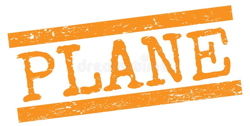 PLANE Text on Orange Lines Stamp Sign Stock Illustration - Illustration ...