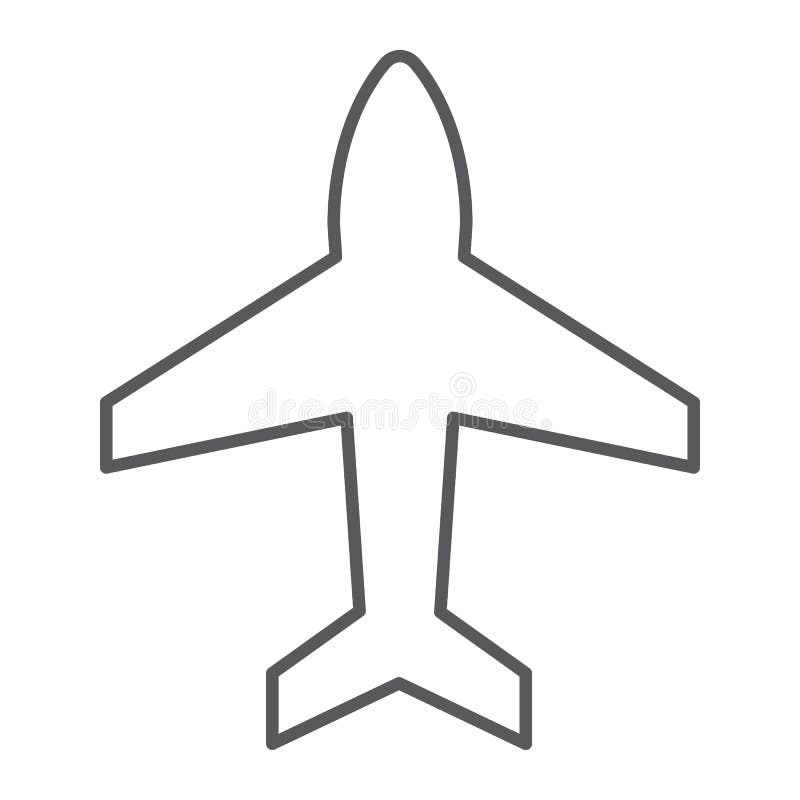 Plane Line Icon, Aircraft and Jet, Airplane Sign, Vector Graphics, a ...