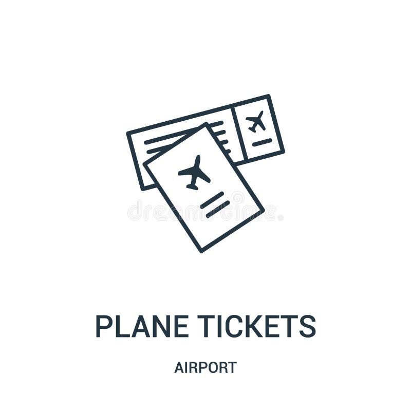 Plane Tickets Icon Vector from Airport Collection. Thin Line Plane ...
