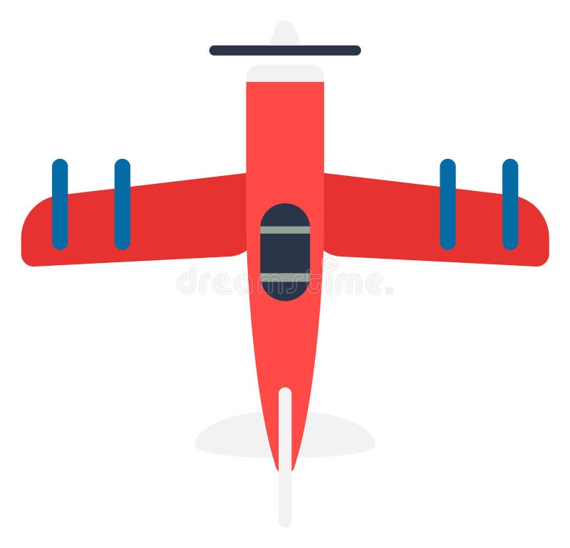 Plane Top View. Flying Aircraft Color Icon Stock Vector - Illustration ...