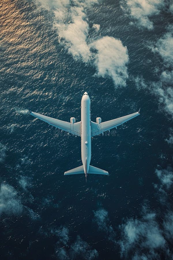 Plane Top View. Selective Focus Stock Photo - Image of journey, wing ...