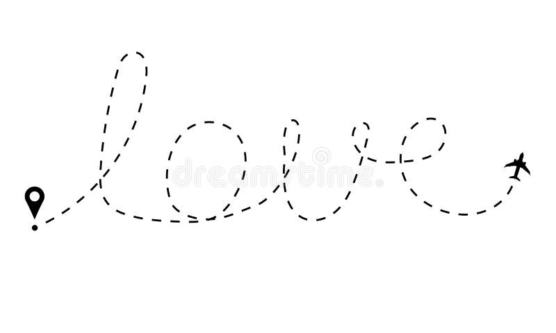 Plane Tracing Love Line in the Air Stock Vector - Illustration of love ...