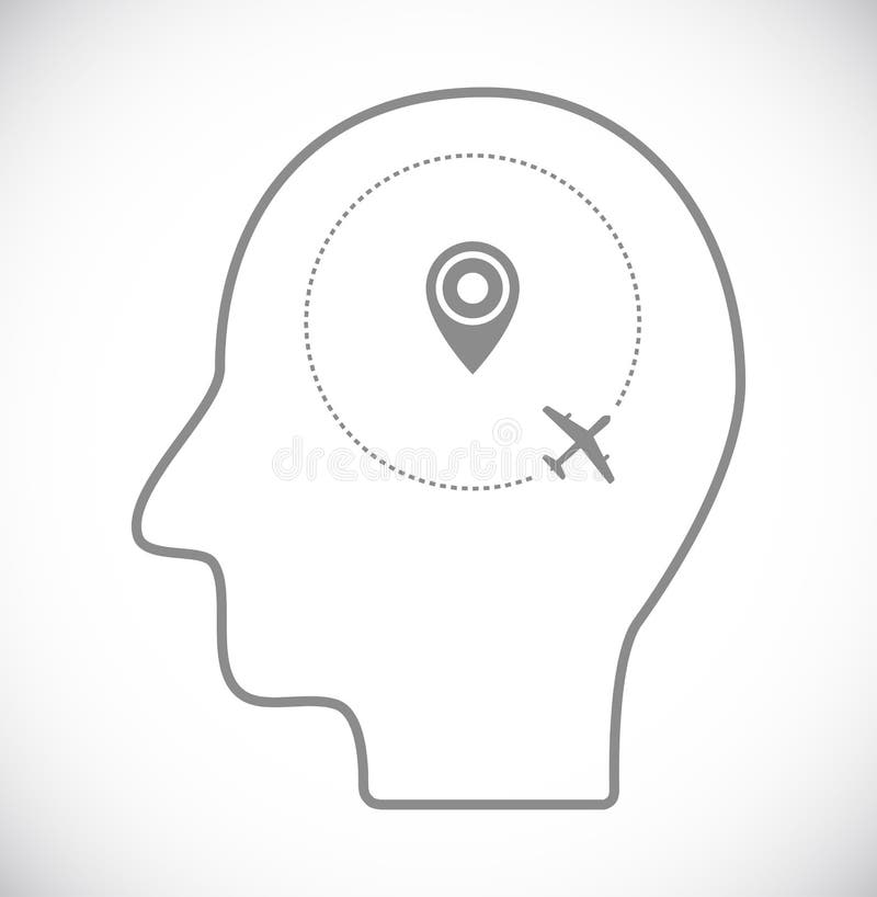 The Plane and Its Track on the World Map. White Background Stock Vector ...