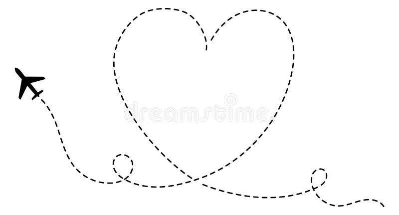 Plane Track Heart Shape. Romantic Gesture Symbol Stock Vector ...
