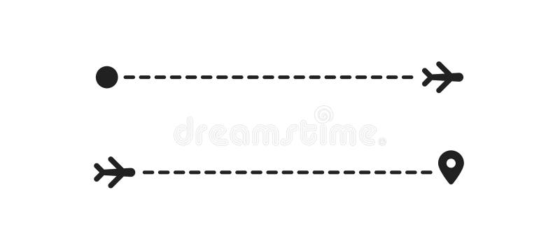 Plane Travel, Line Path Simple Isoleted Concept Icon in Vector Flat ...
