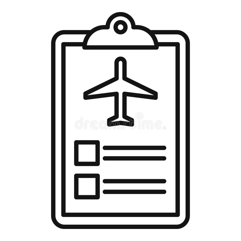 Plane Trip Icon, Outline Style Stock Vector - Illustration of element ...