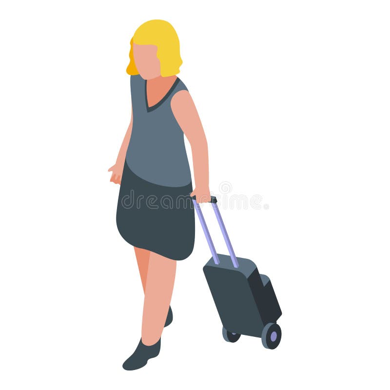 Plane Trip Passenger Icon, Isometric Style Stock Vector - Illustration ...
