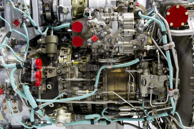 Plane Turbine Engine Mechanism Closeup Stock Photo - Image of ...