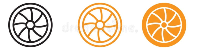 Plane Turbine Icon Set Engine Illustrations for Aviation and ...