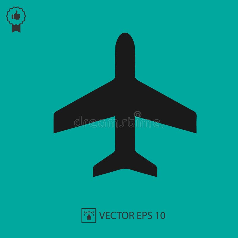 Plane Vector Logo Icon. Simple Isolated Airplane Symbol Sign Stock ...
