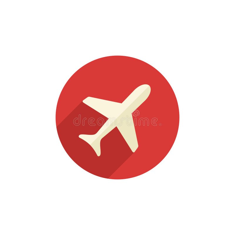 Airplane Circle Shape Flat Style Vector Icon Stock Vector ...
