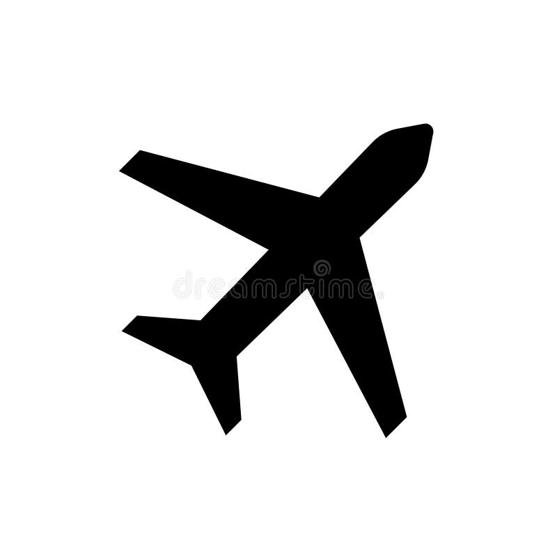 Plane Vector Icon Isolated Element. Black Plane Vector Icon. Black ...