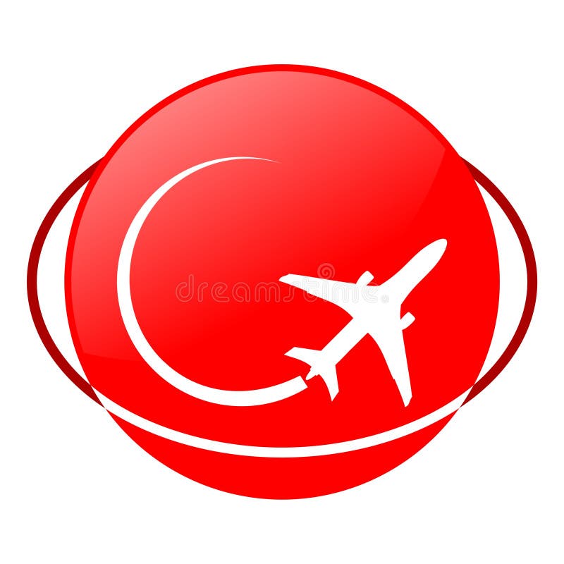 Plane Vector Illustration, Red Icon Stock Vector - Illustration of ...