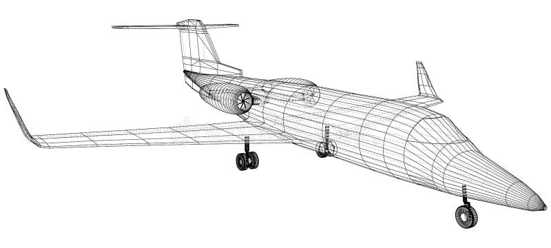 Plane Vector, Vector Wireframe Concept. Created Illustration of 3d ...