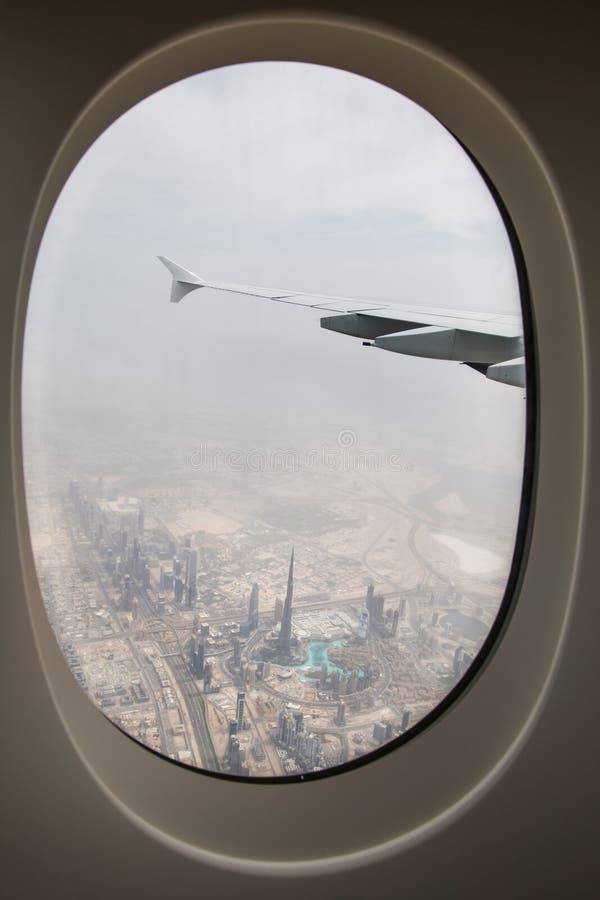 The Plane-the View from the Window of the Porthole on the City Arab ...