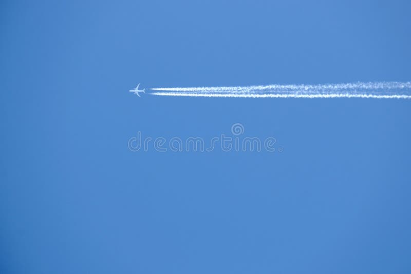 The Plane Was Flying Very High Stock Photo - Image of plane, high ...