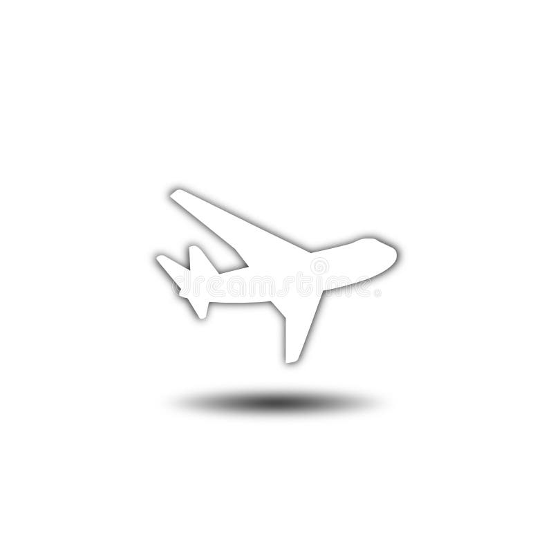 Plane White Icon, Sign, Illustration Stock Illustration - Illustration ...
