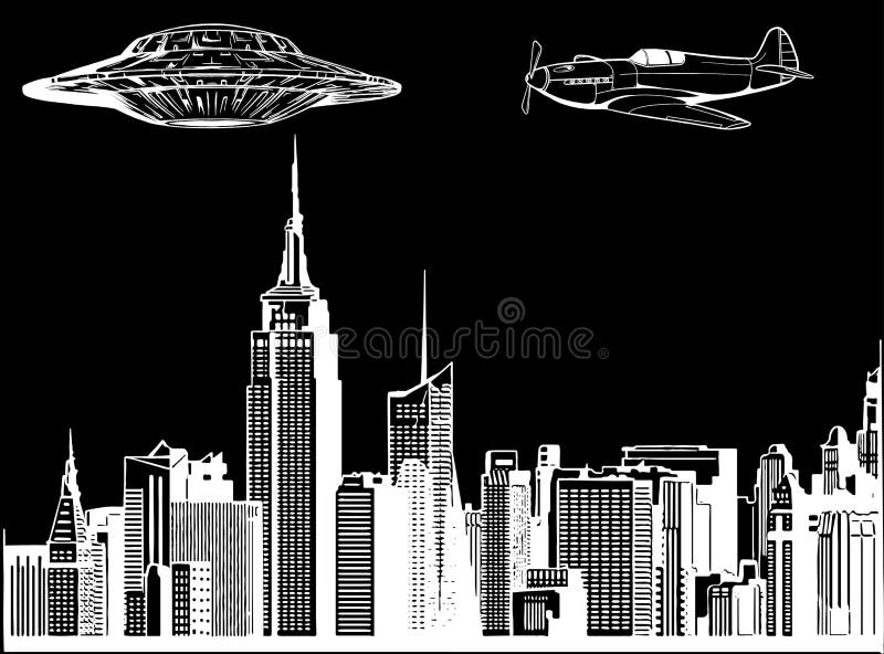 Plane in White Line on Black Background Stock Vector - Illustration of ...