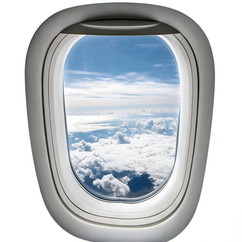 Plane Window View Isolated on White Background Stock Illustration ...