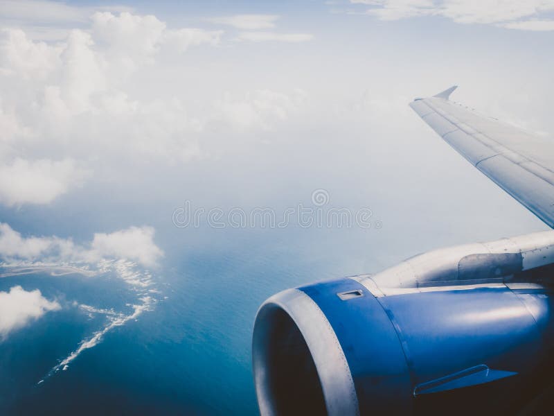 Plane window view with sky stock photo. Image of atmosphere - 154182422