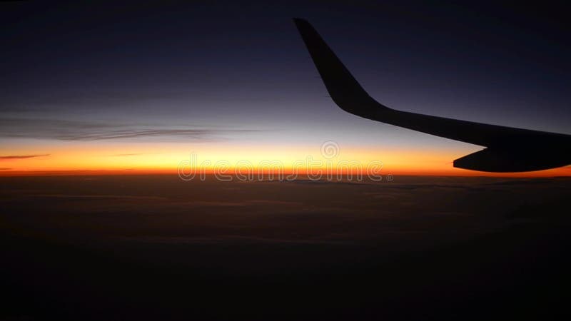 Plane wing sky sunset stock video. Video of horizon, transport - 49989919