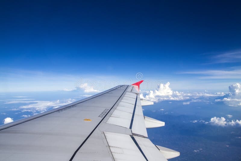 Plane wing stock photo. Image of high, commercial, aerial - 33508200