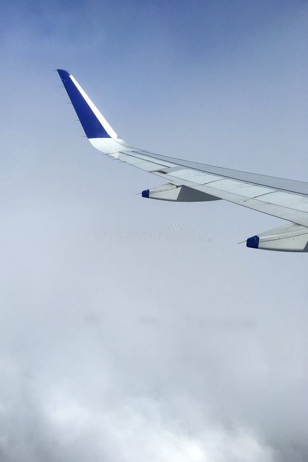 Plane Wings As Seen Against the Sky Stock Image - Image of blue, lines ...