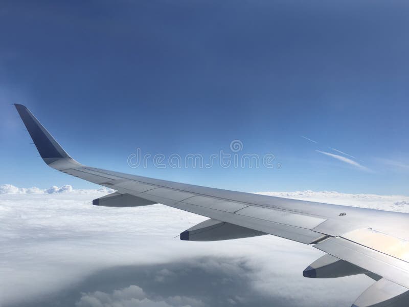 Plane Wings As Seen Against the Sky Stock Image - Image of lines, blue ...
