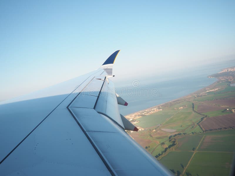 Plane Wings and Views Take Pictures in the Plane Stock Image - Image of ...
