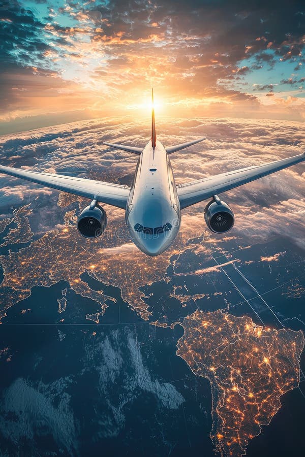Plane on the World Map. Selective Focus Stock Image - Image of concept ...