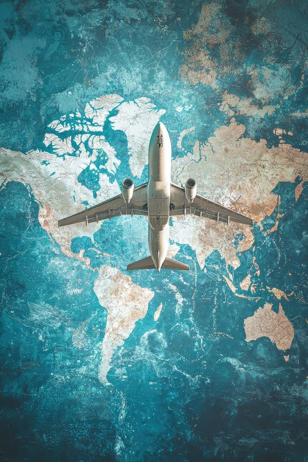 Plane on the World Map. Selective Focus Stock Image - Image of ...
