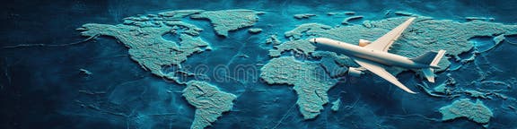 Plane on the World Map. Selective Focus Stock Image - Image of travel ...