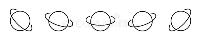 Planed Orbit Icons. Conceptual World Globe Icon Set. Globe Vector Icons ...