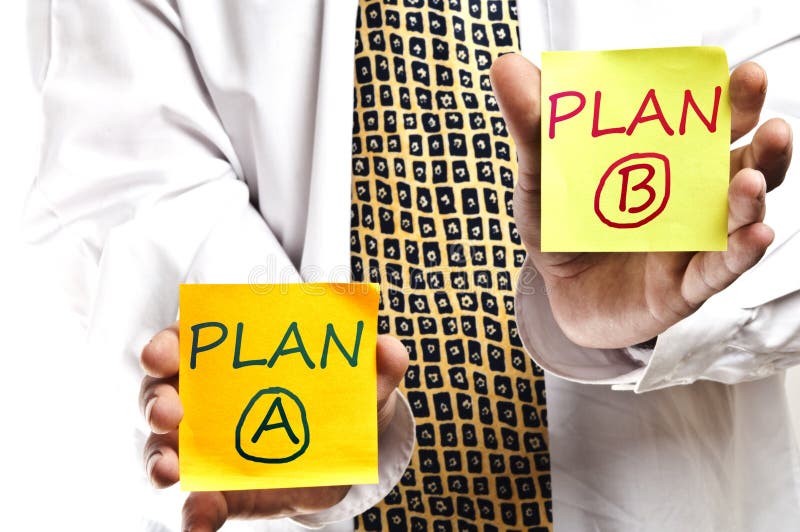Planee a y planee B imagen de archivo. Imagen de respuesta - 22547545