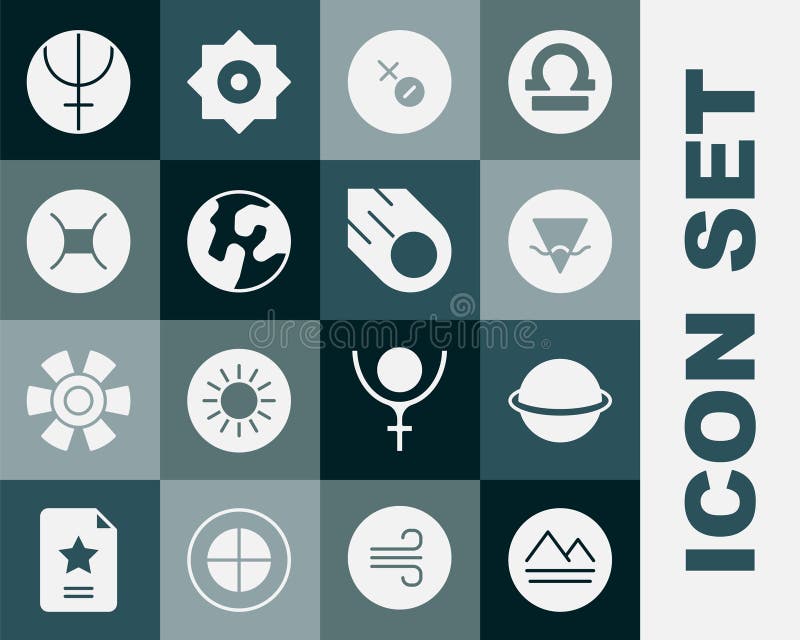 Planeet Aarde - Element Saturn Venus Symbool Globe Gemini Zodiaf ...