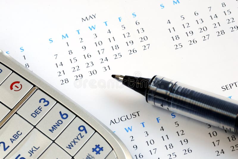 Planen Sie Die Verabredung Ein Stockfoto - Bild von anmerkung, merken ...