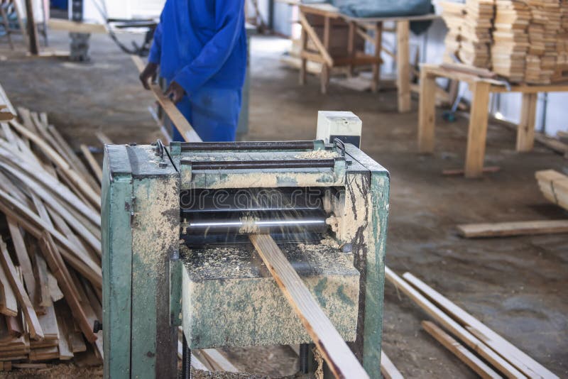 Planer machine stock image. Image of hand, cabinetmaker - 254063901