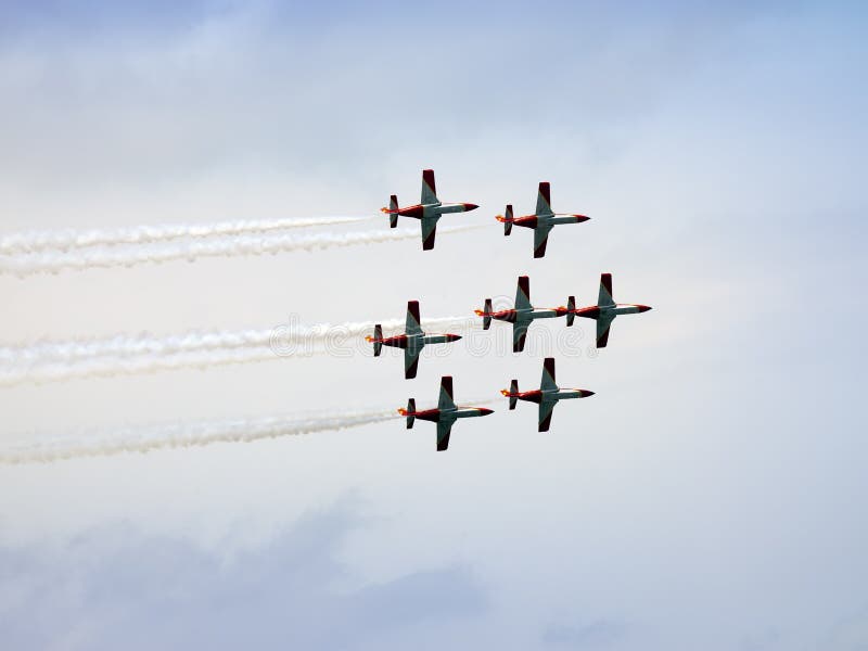 Planes on an Air Show Against Clear Sky Stock Photo - Image of ...