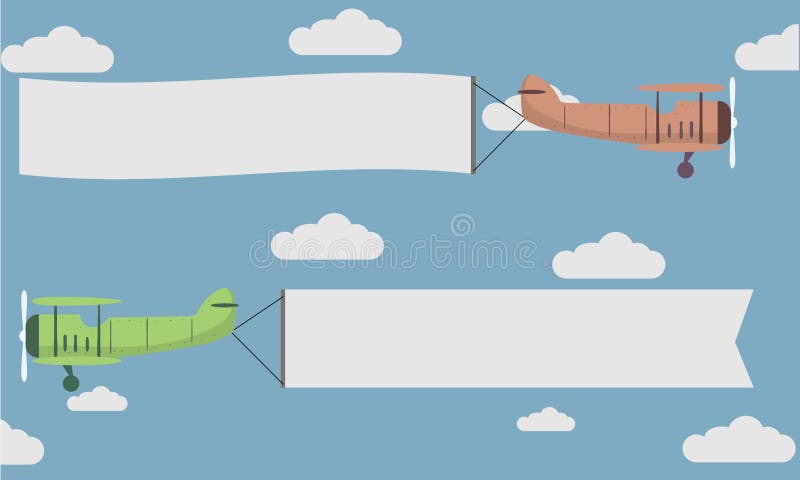 Planes Banner Flying stock illustration. Illustration of aerial - 88492004