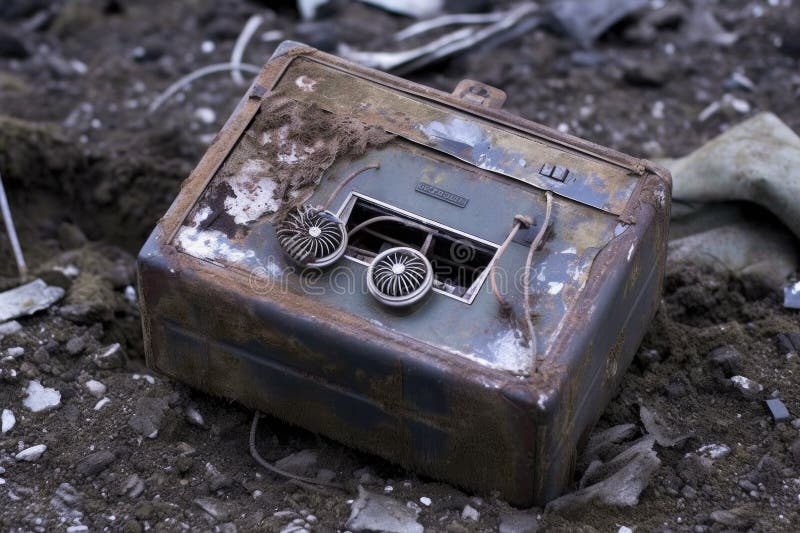 Planes Black Box Recorder Found among Debris Stock Illustration ...