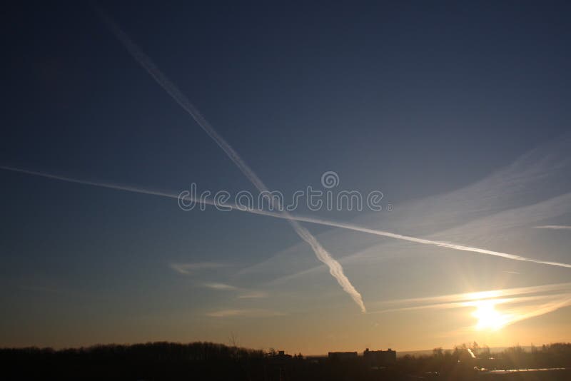 Planes Crossing stock photo. Image of path, dawn, plane - 5354718