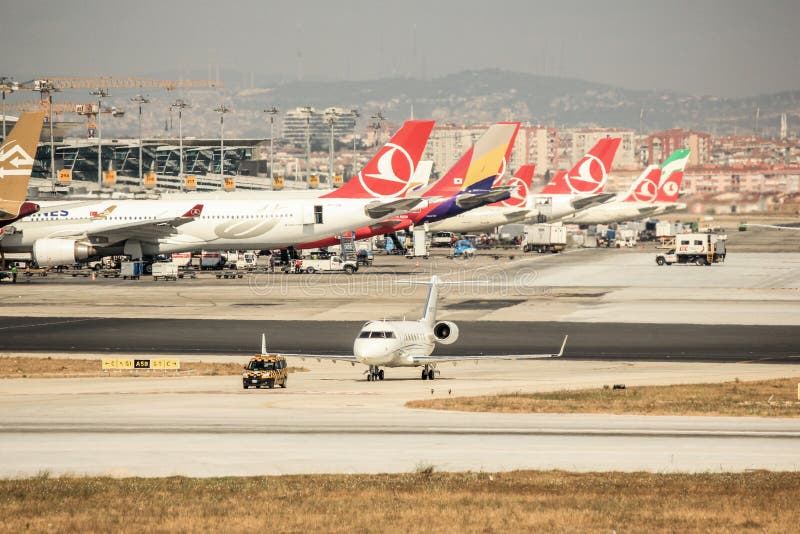 Planes Preparing for Take Off at Ataturk Airport Editorial Stock Photo ...