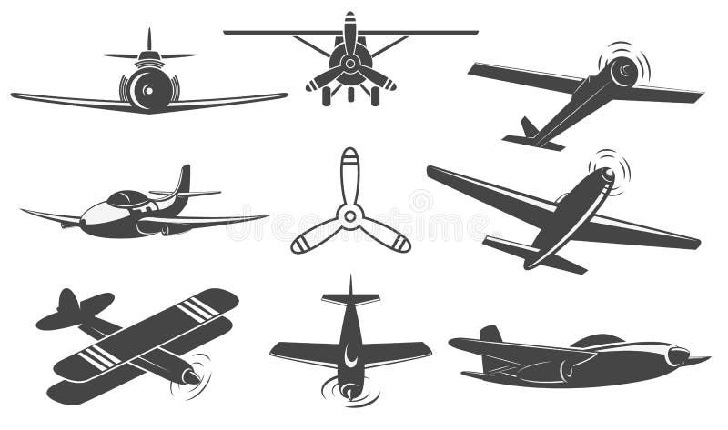 Planes set in vector stock vector. Illustration of icon - 63200105
