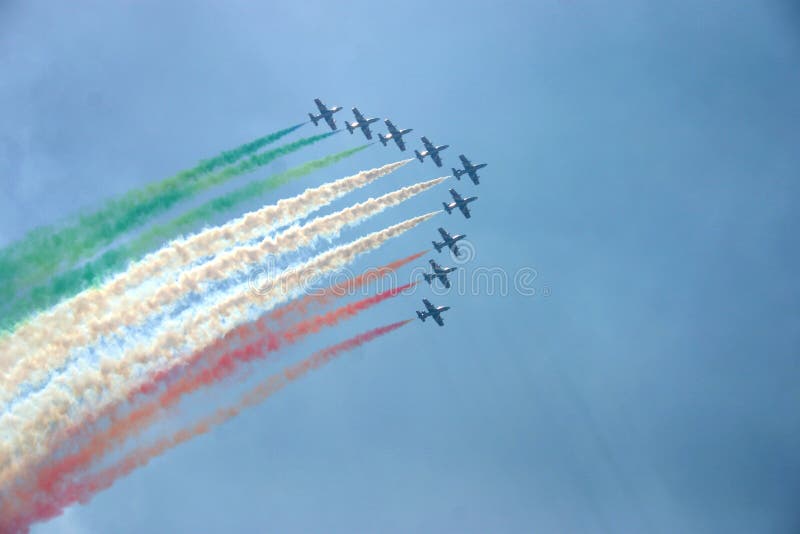 Planes Showing Flag of Italy Stock Photo - Image of green, fest: 2618786